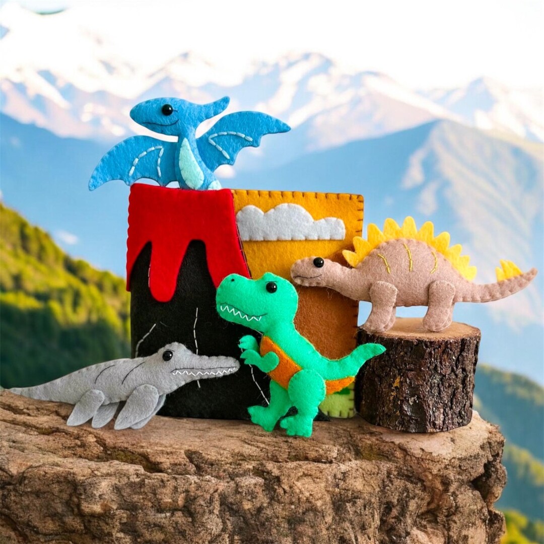 Dinosaur Felt Quiet Book PDF Pattern With SVG, DIY T-rex, Stegosaurus, Pterodactyl, Kronosaurus ...