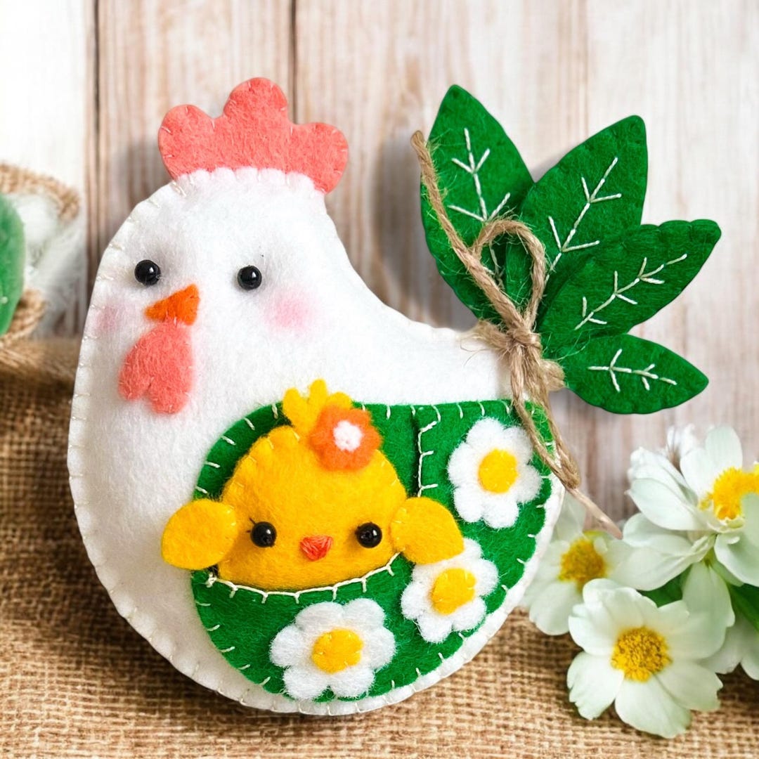 Felt Hen and Chick Sewing Pattern: DIY Easter Ornament (PDF & SVG) - Etsy