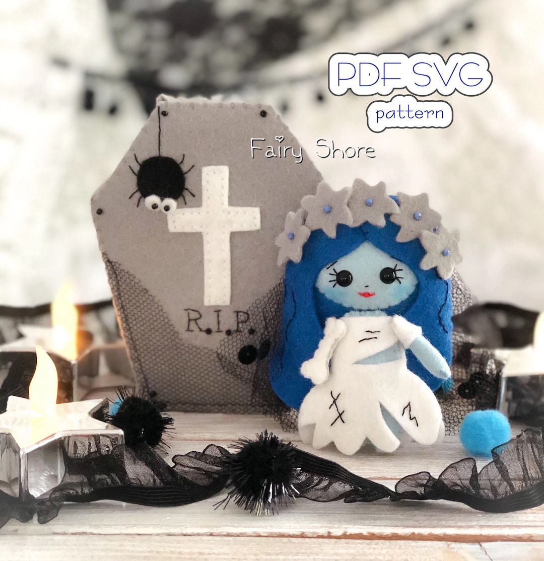 Halloween Felt Dead Bride Doll Sewing Pattern – DIY Spooky Decor (PDF ...