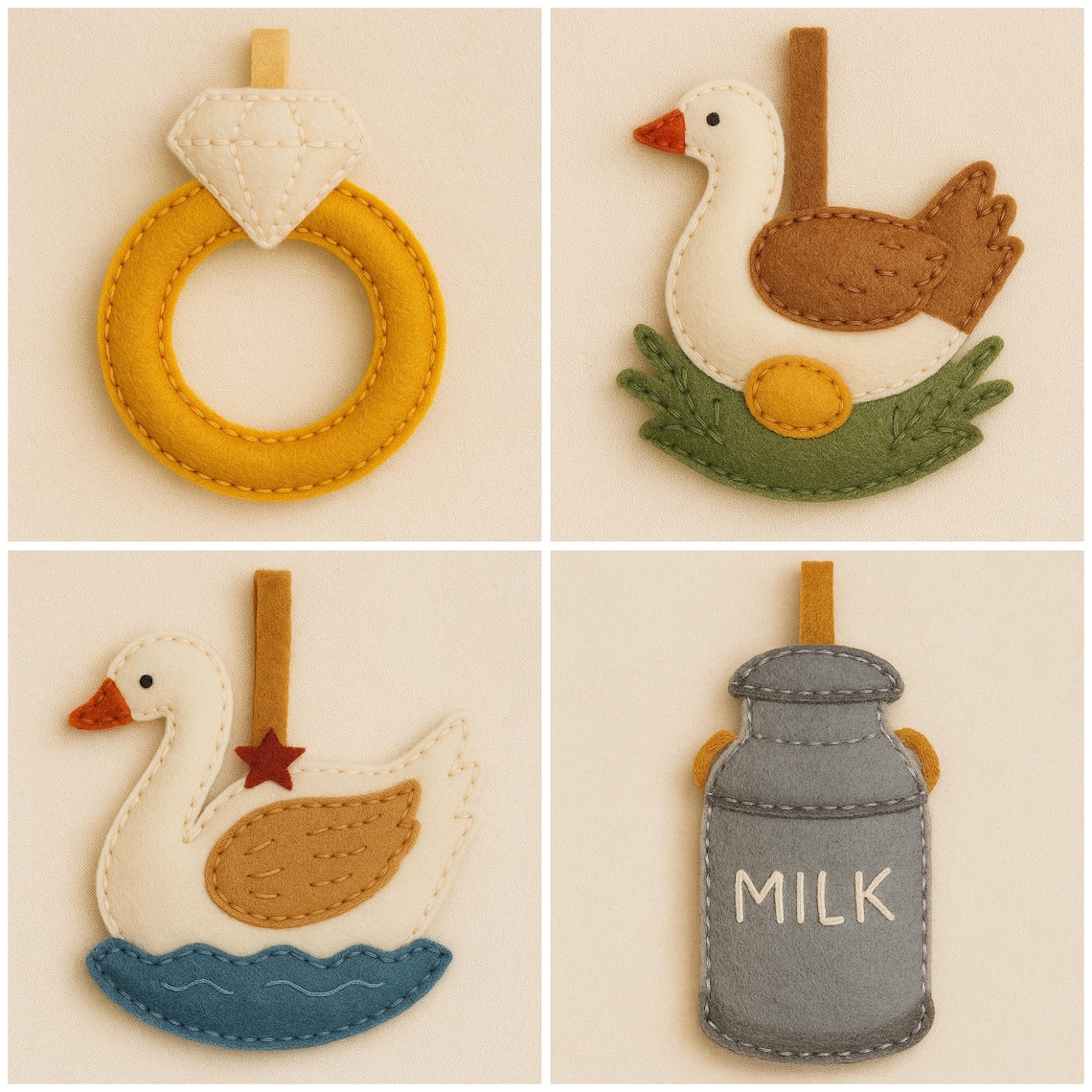 12 Days of Christmas Felt Ornament Sewing Pattern – Hand Sewing PDF ...
