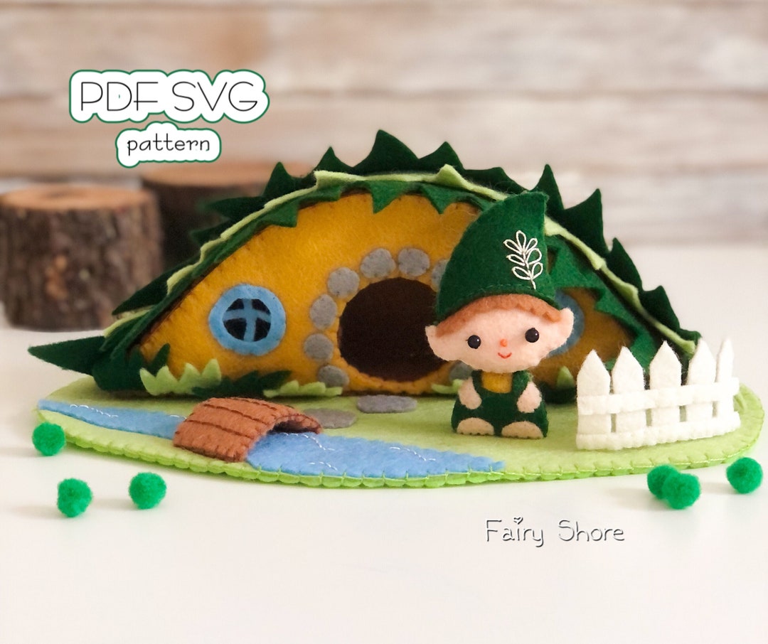 Hobbit House Felt Hand Sewing Pattern PDF SVG - DIY Hobbit Smial ...