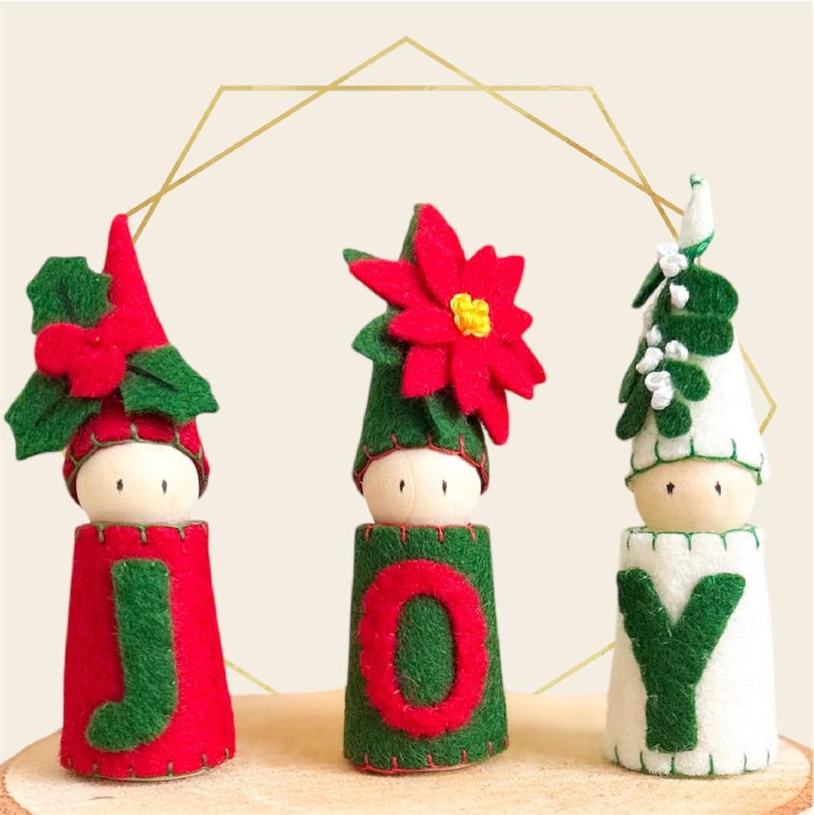 Christmas Peg Doll Sewing Pattern: DIY Felt Ornaments (PDF & SVG) - Etsy