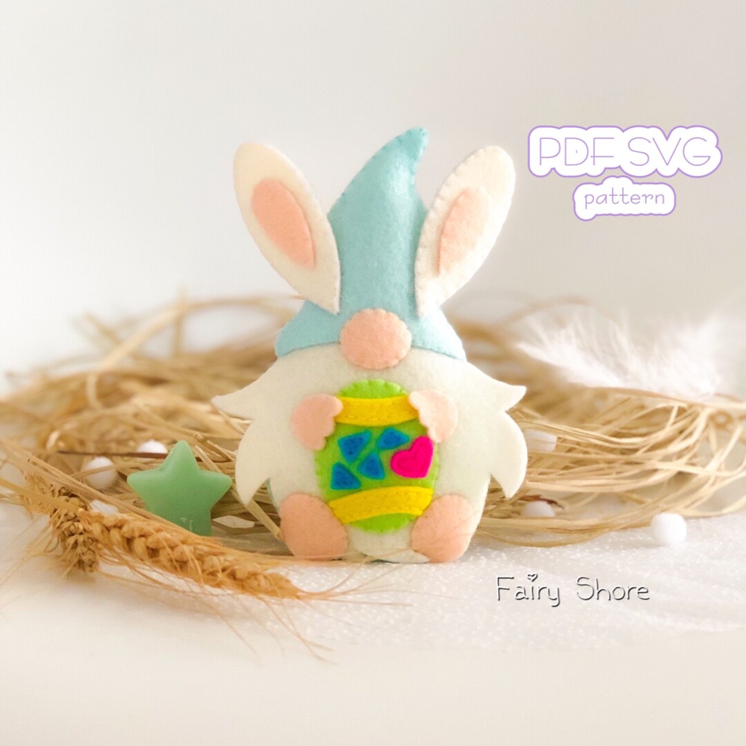 Easter Gnome PDF SVG Felt Pattern Easy Easter DIY Bunny - Etsy