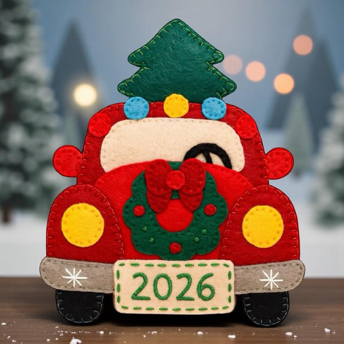 Christmas Car Felt Ornament Pattern PDF & SVG | DIY Holiday Sewing ...