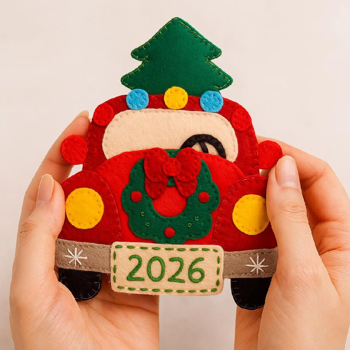 Christmas Car Felt Ornament Pattern PDF & SVG | DIY Holiday Sewing ...
