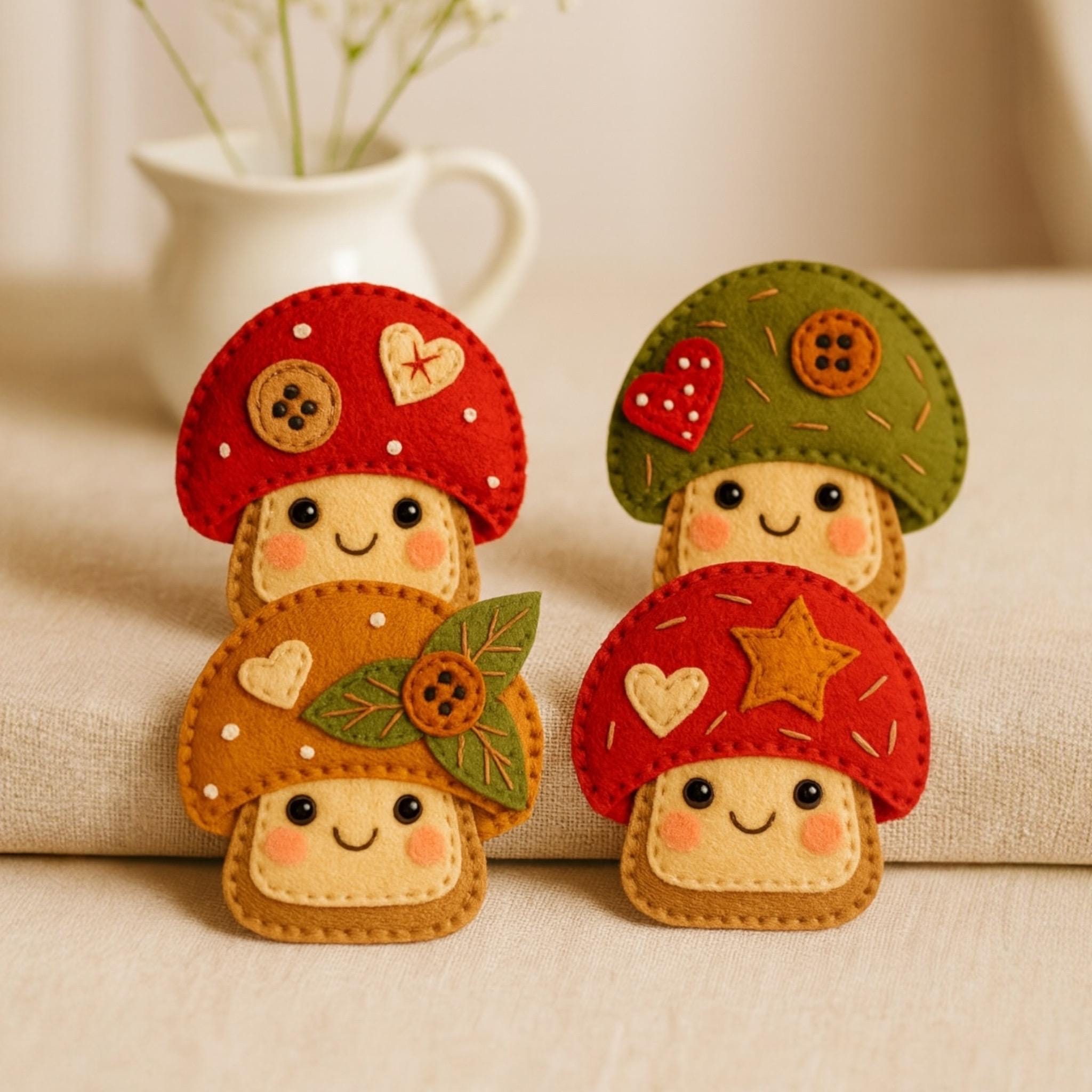 Felt Woodland Ornament Sewing Pattern – Animals, Mushrooms, Owls (PDF & SVG) - Etsy