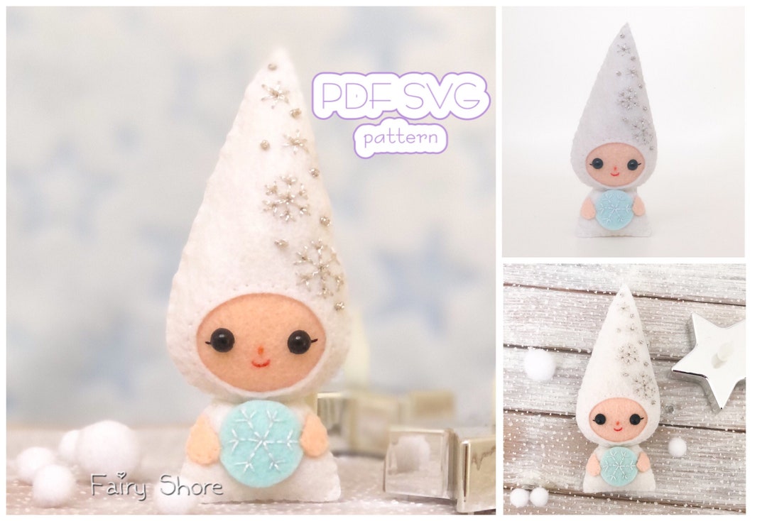Cute Winter Gnome PDF SVG Felt Pattern. Easy Sewing Pattern, Pattern ...