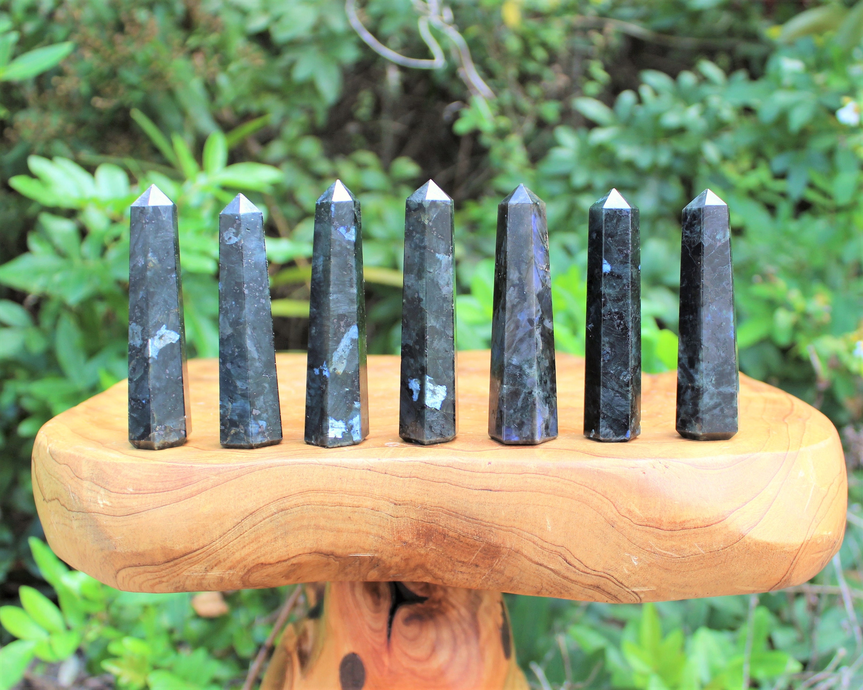 Larvikite Obelisk, 3 - 4 ('AAA' Grade, 6-Sided, Larvikite Crystal ...