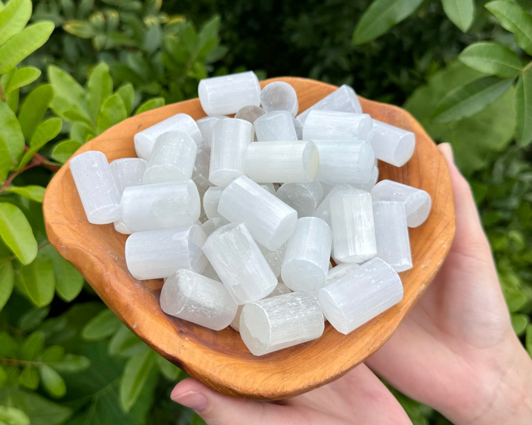 Selenite Tumbled Stones, LARGE: Choose Ounces or Lb Bulk Wholesale Lots ...