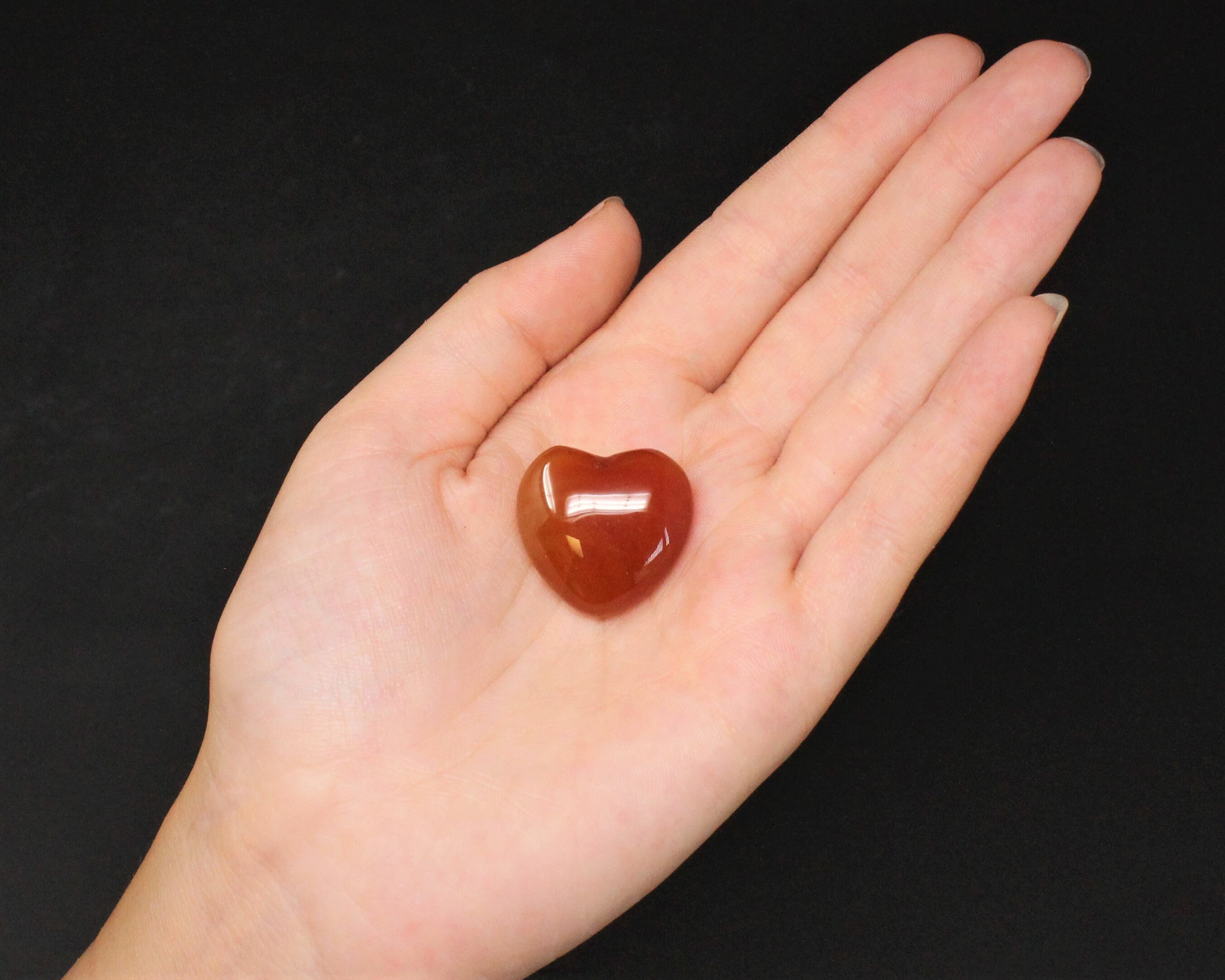 Carnelian Heart Stone: 1 (Crystal Heart, Carved Gemstone Heart, Pocket ...
