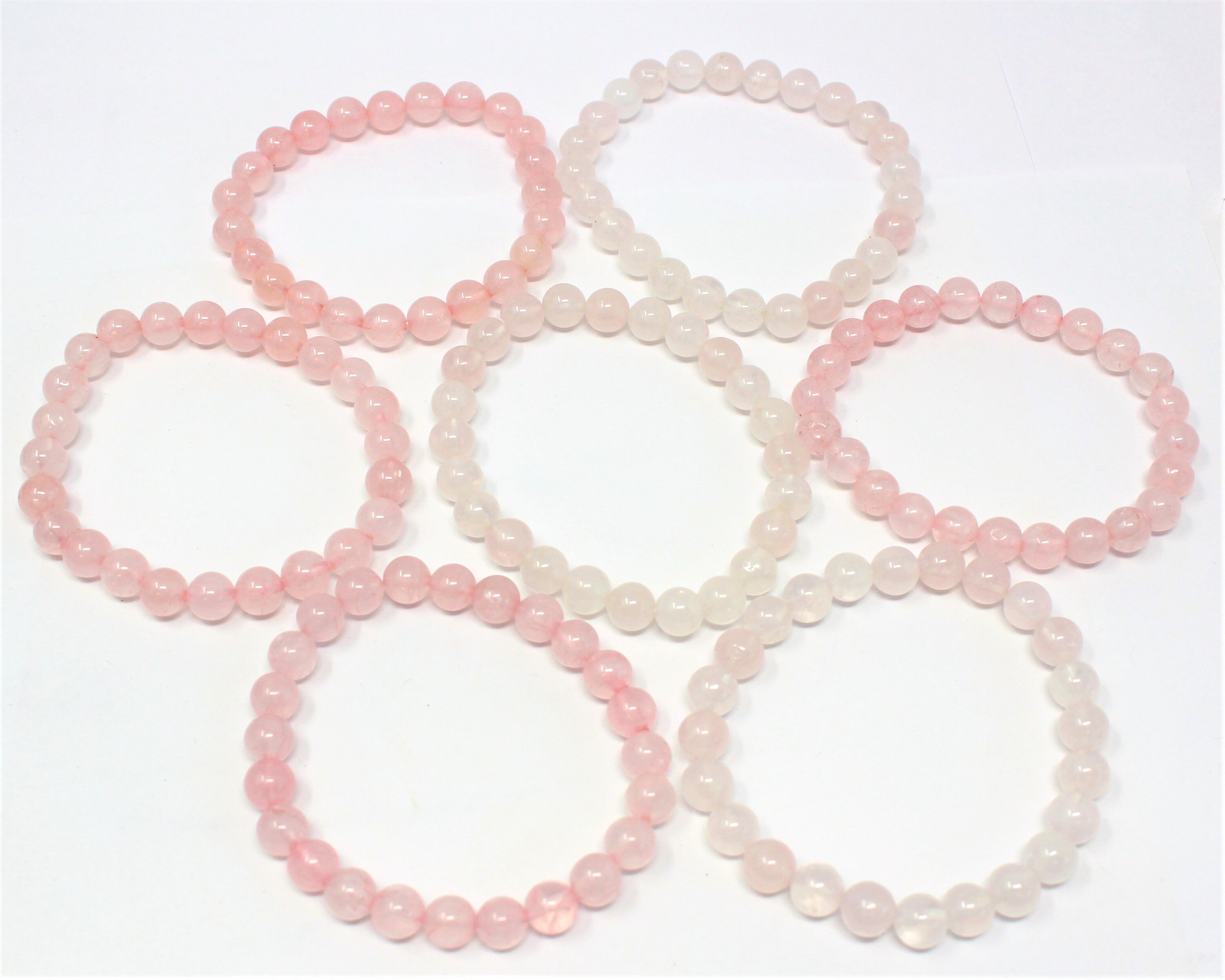 Rose Quartz Bead Bracelet: 6 mm or 8 mm Round Crystals (Premium Grade ...