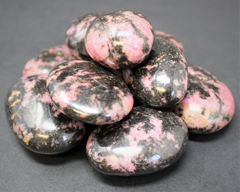 Rhodonite Hand Polished Stones: Choose How Many Pieces - Etsy