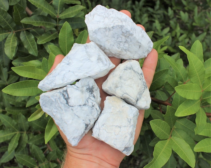 Large Natural Rough White Howlite Stone Over 1/2 Pound Healing Crystals ...