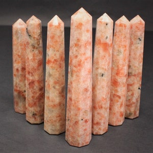 Sunstone Obelisk, Two Sizes: Medium or LARGE 2.5 - 5" (6-sided, 'A ...