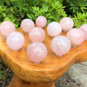 Rose Quartz Crystal Sphere With Stand, Large 1.5 - 2" Spheres ('AAA ...