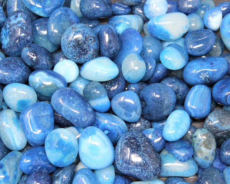 Blue Onyx Tumbled Stones: Choose Ounces or Lb Bulk Wholesale - Etsy