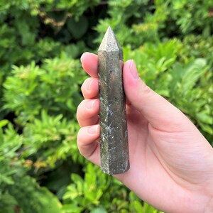 Large Pyrite Obelisk, 3.5 - 4.5" (6-sided Pyrite Tower, 'A' Grade ...