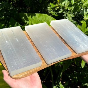 JUMBO Selenite Rectangle Charging Station, 8" Long (selenite Crystal Cleaning, Charging ...