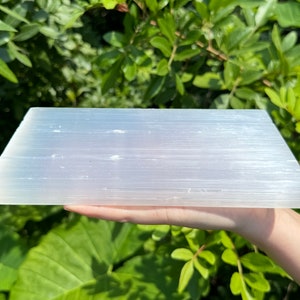 JUMBO Selenite Rectangle Charging Station, 8" Long (selenite Crystal Cleaning, Charging ...
