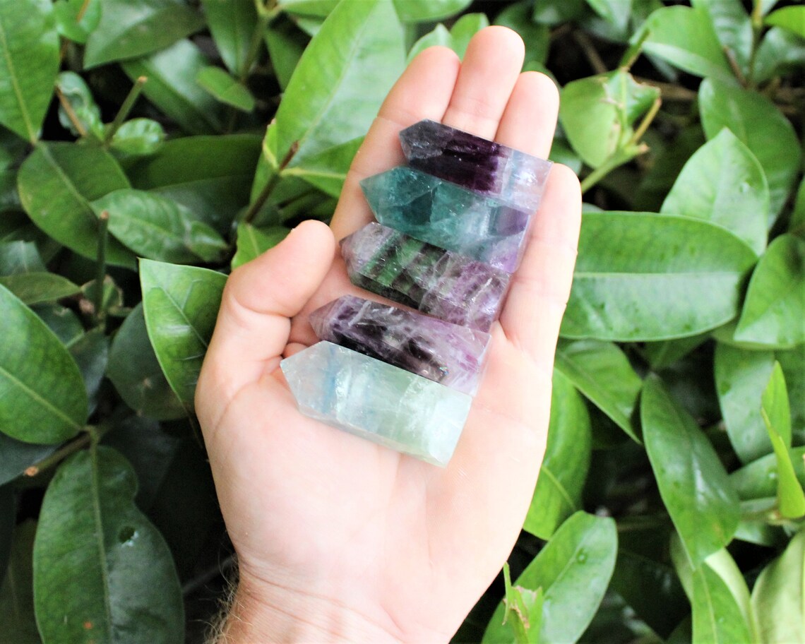 Natural Fluorite Crystal Hexagonal Point 1.75 | Etsy