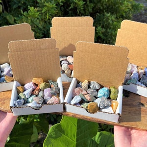 MINIATURE Crafters Collection Box: Gems Crystals Natural Raw Minerals ...