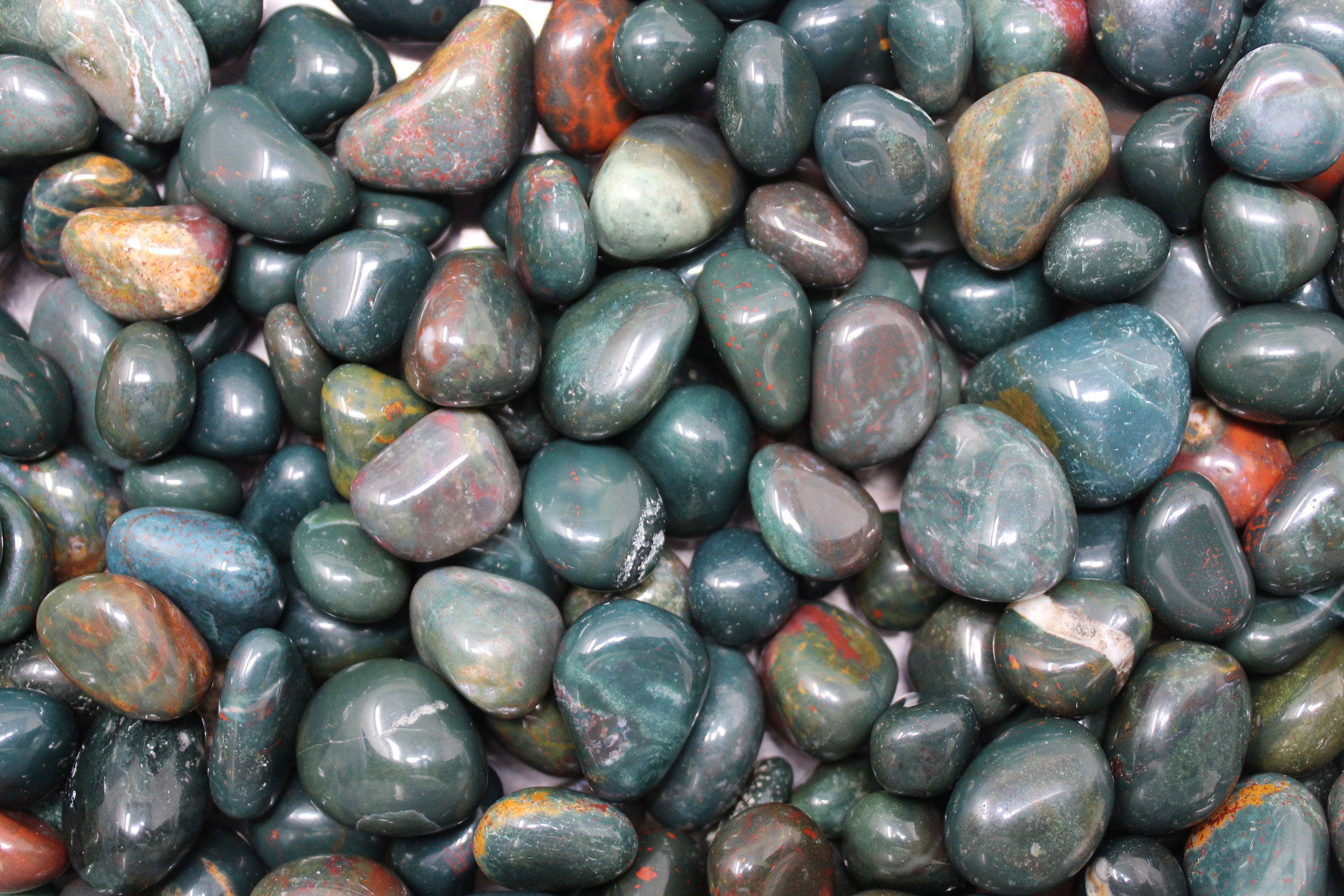 Bloodstone Tumbled Stones, Medium Size: Choose 4 oz, 8 oz or 1 lb Bulk ...