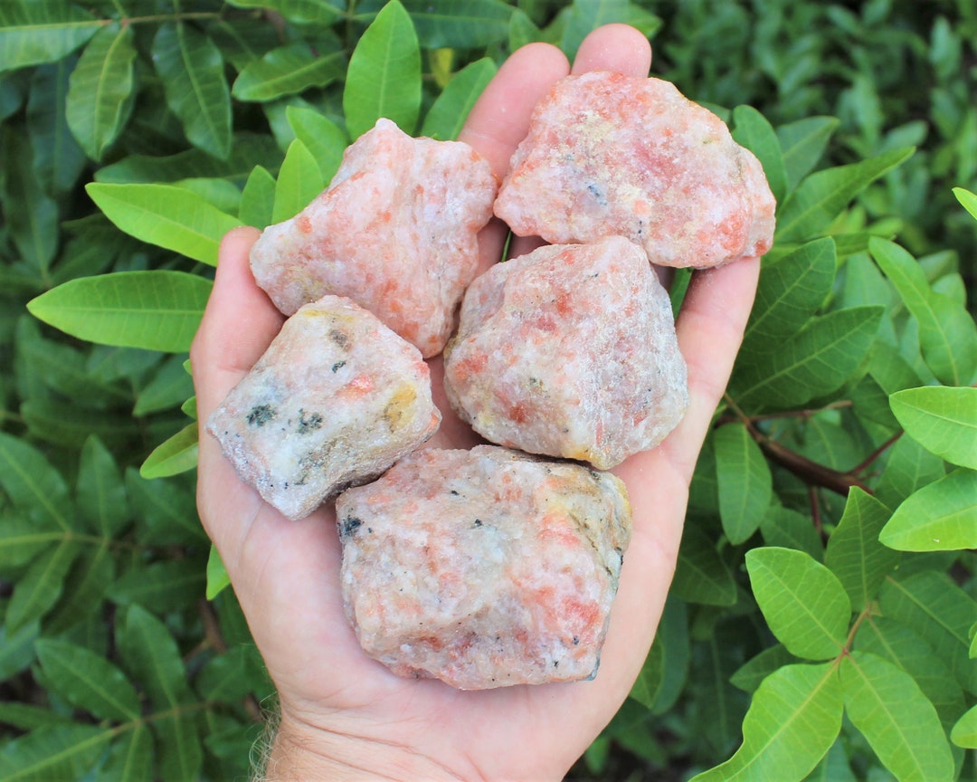 LARGE Rough Sunstone Crystals, 2" - 3": Choose How Many Pieces (premium ...