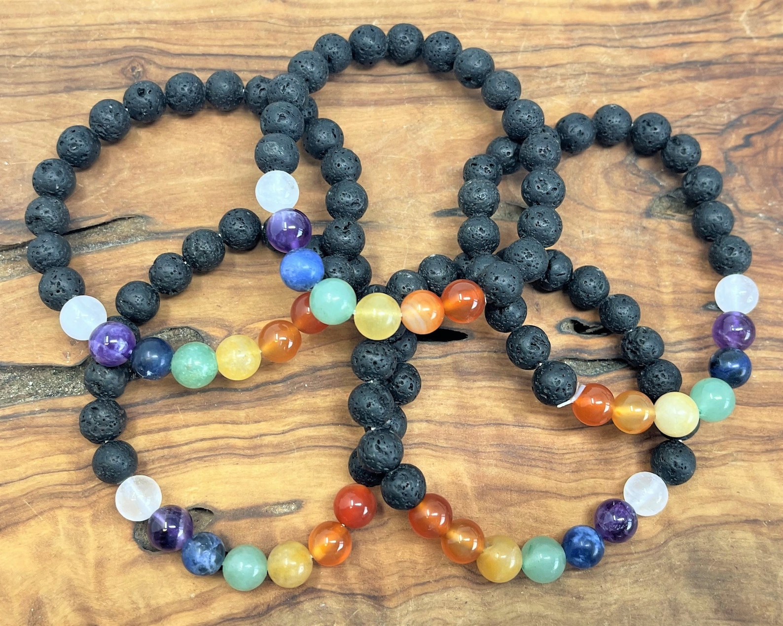 7 Chakra Lava Stone Bracelet: 8 Mm Round Lava Rock & 7 Chakra - Etsy