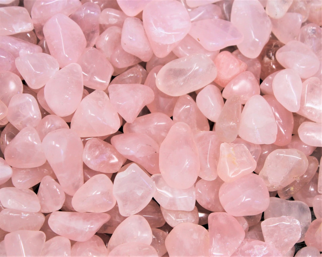 Rose Quartz Tumbled Stones: Choose Ounces or Lb Bulk Wholesale Lots ('A ...