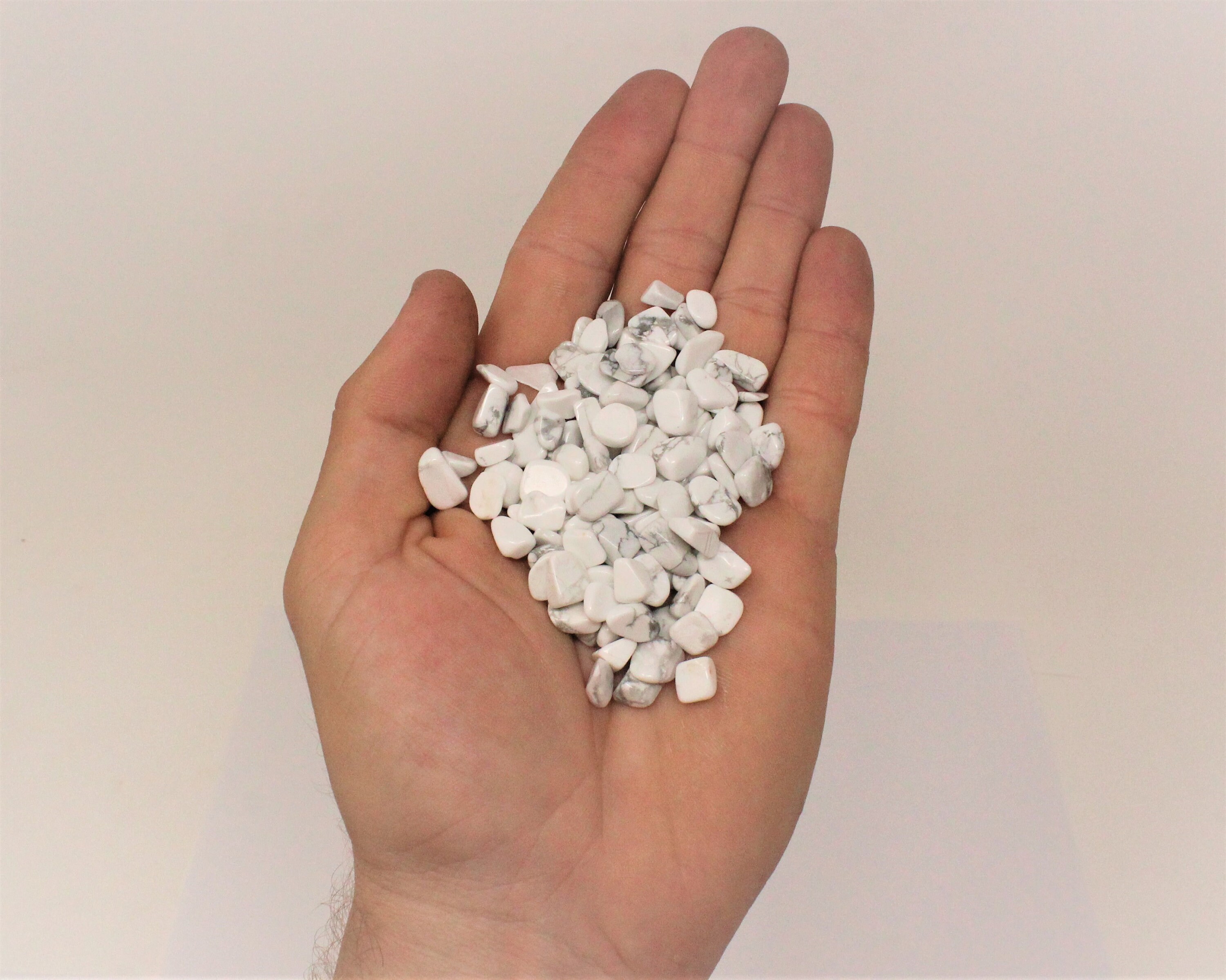 White Howlite Semi Tumbled Gemstone Mini Chips 5 - 8 mm: Choose Ounces ...