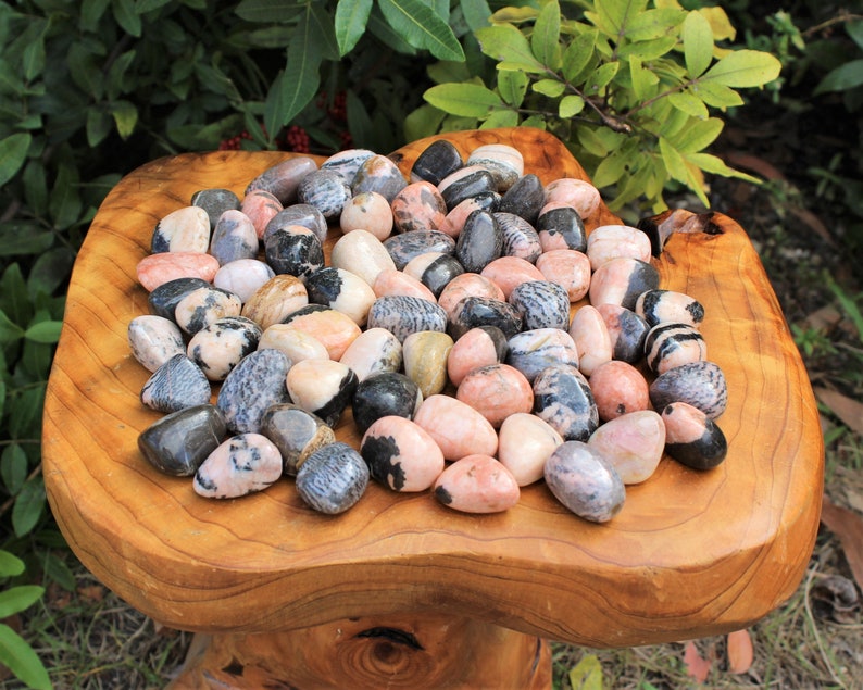 Pink Zebra Jasper Tumbled Stones: Choose How Many Pieces (premium ...