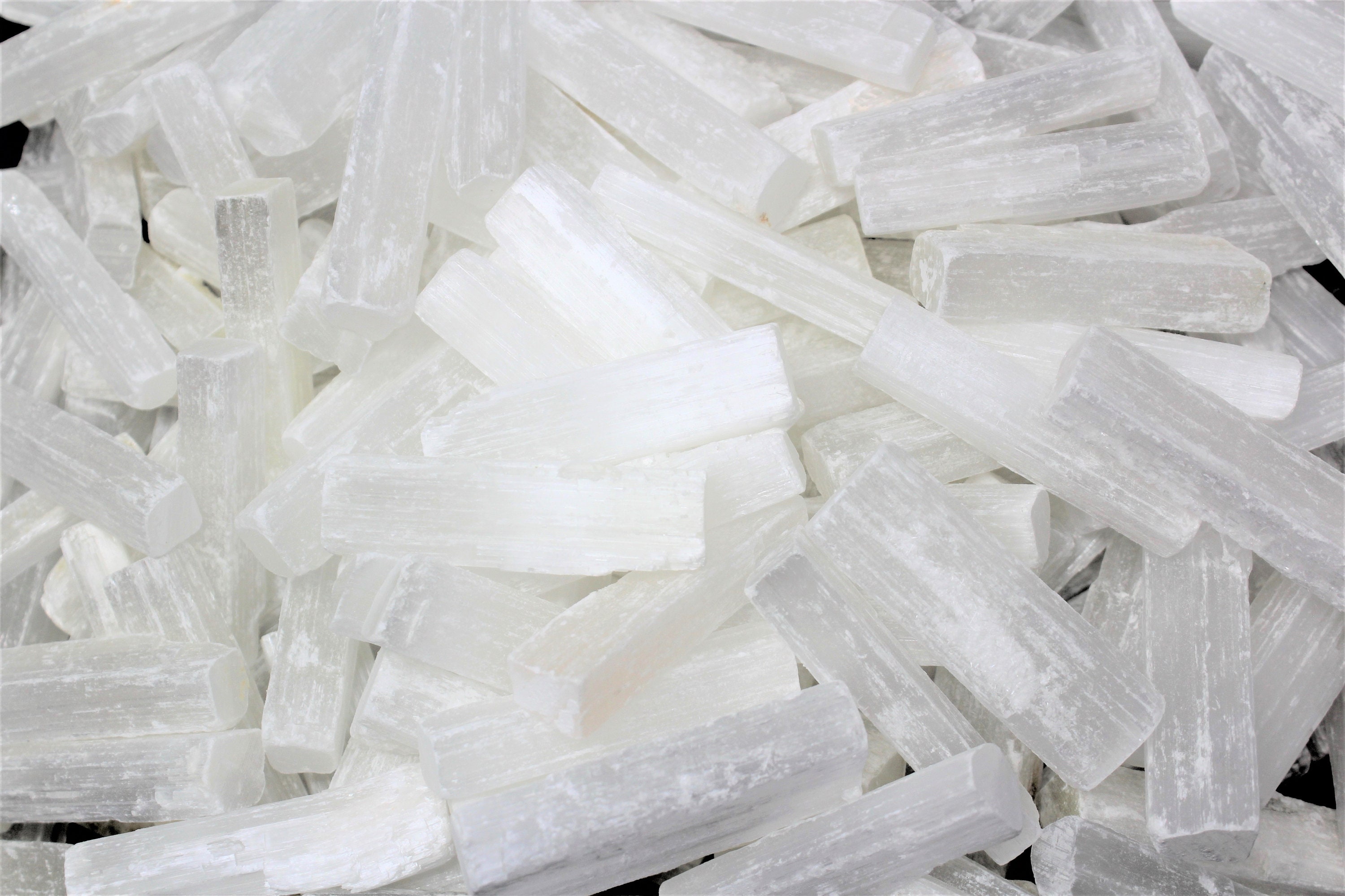 2.5 - 3 Selenite Sticks: 5 Piece Lot, Raw Rough Natural Selenite Wand ...