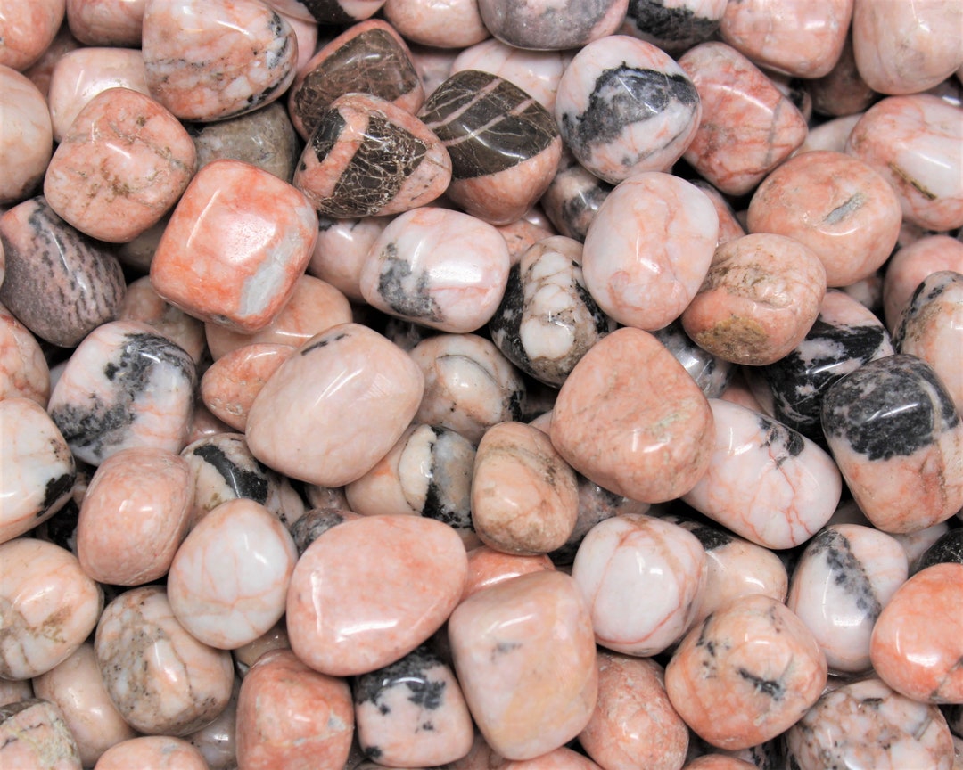 Pink Zebra Jasper Tumbled Stones: Choose Ounces or Lb Bulk Wholesale ...