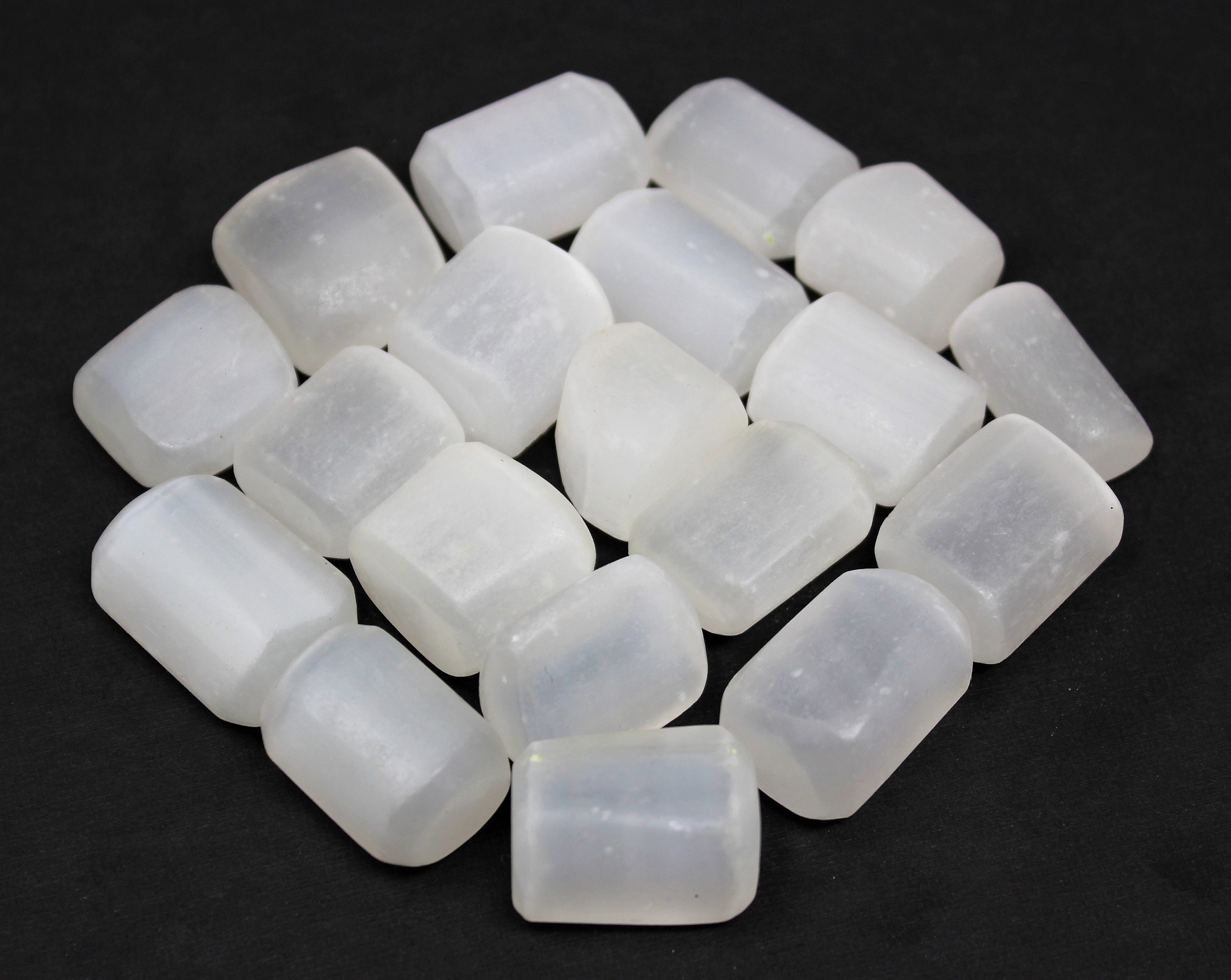Selenite Tumbled Stones: Choose How Many Pieces ('A' Grade, Tumbled ...