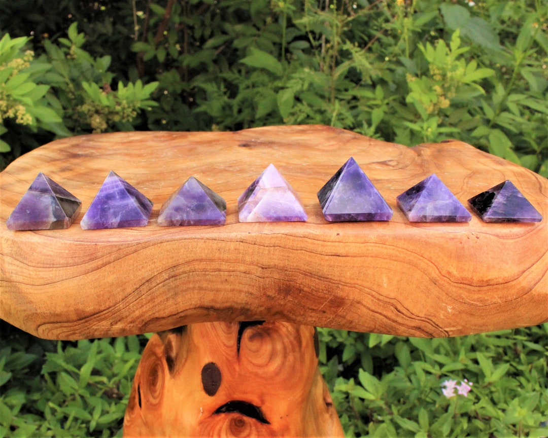 Amethyst Crystal Pyramid, 1 1.25 polished Gemstone Pyramid, Amethyst ...
