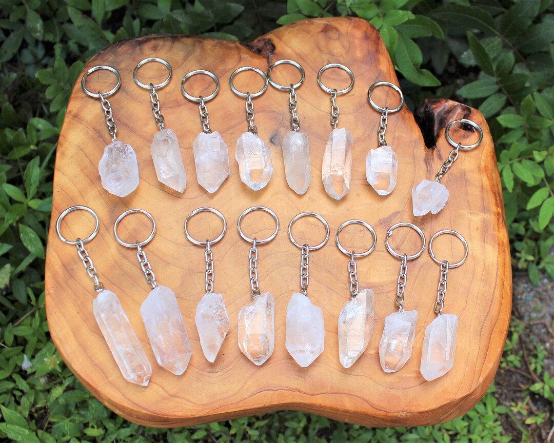 Clear Quartz Crystal Point Keychain - Choose How Many (premium Quality ...