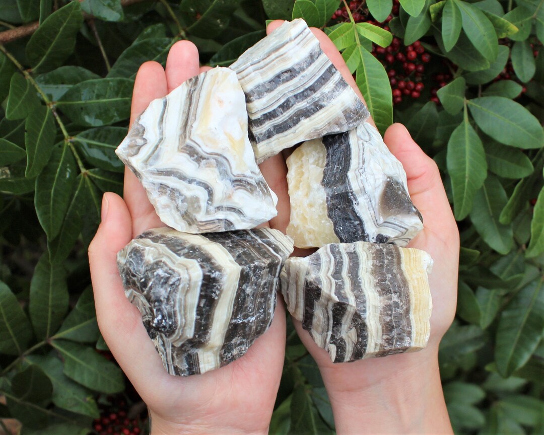 LARGE Rough Natural Zebra Calcite, 2 - 3": Choose How Many Pieces ...