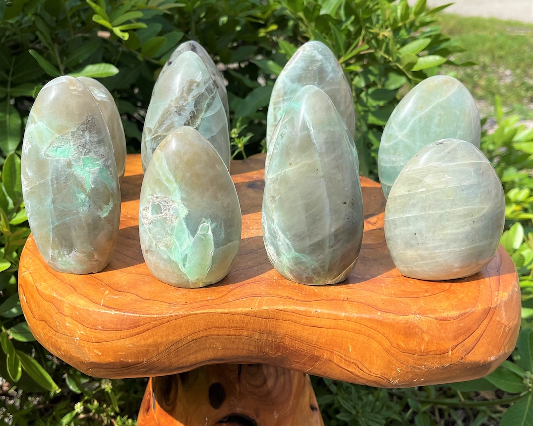 Garnierite / Green Moonstone Free Forms, Polished Free-standing Display ...