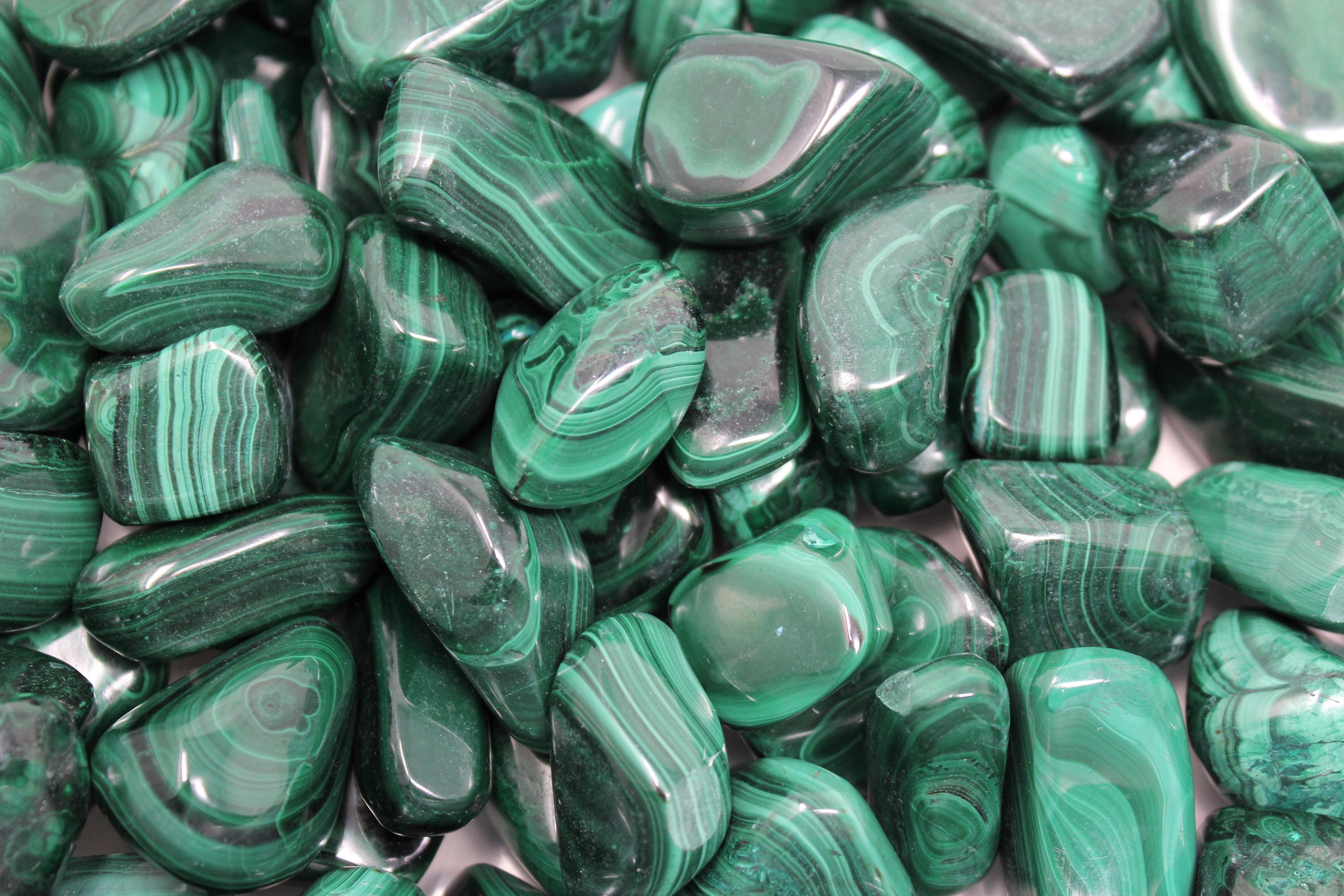 Malachite Tumbled Stones, Large 1 - 1.25: Choose How Many Pieces ('A ...
