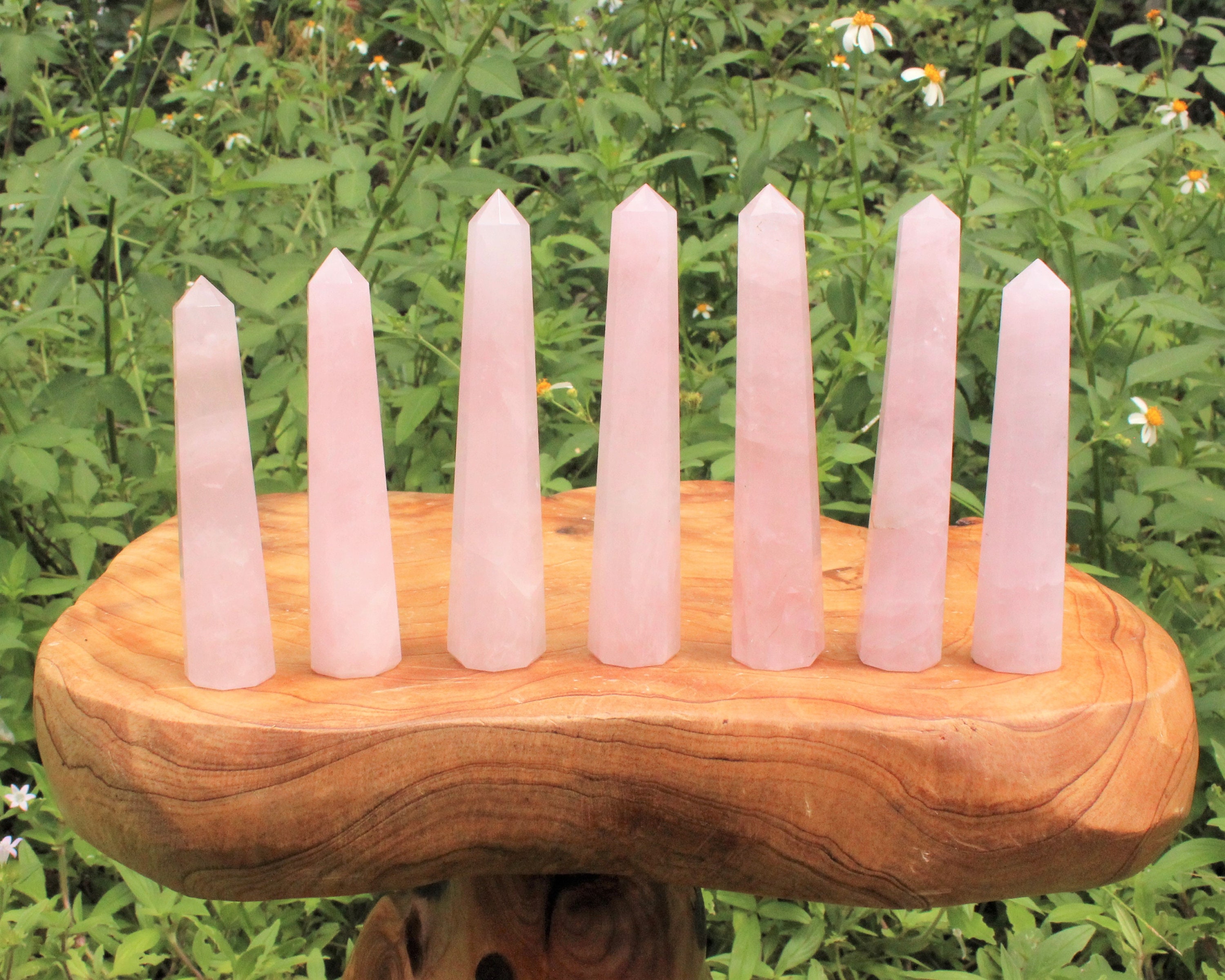 Rose Quartz Obelisk, Medium or LARGE 3 - 5.5 (8-Sided, 'A' Grade, Rose ...