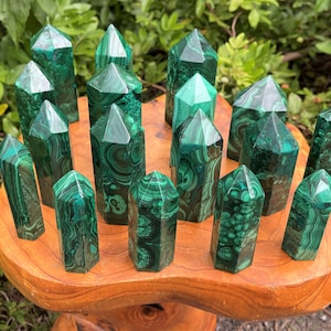 LARGE Malachite Crystal Obelisks - Choose Size (genuine 'AAA' Grade ...