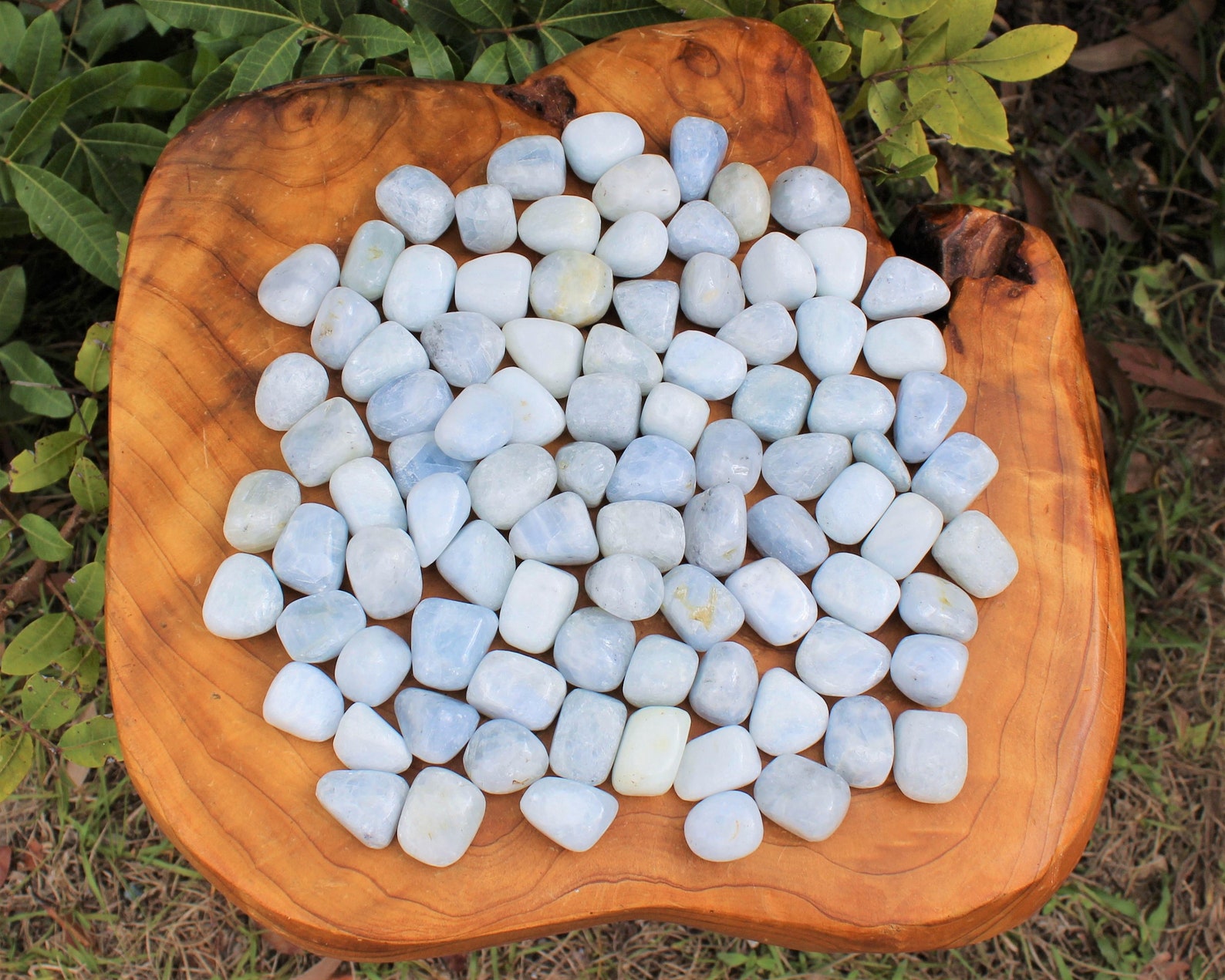 Blue Calcite Tumbled Stones: Choose How Many Pieces premium - Etsy