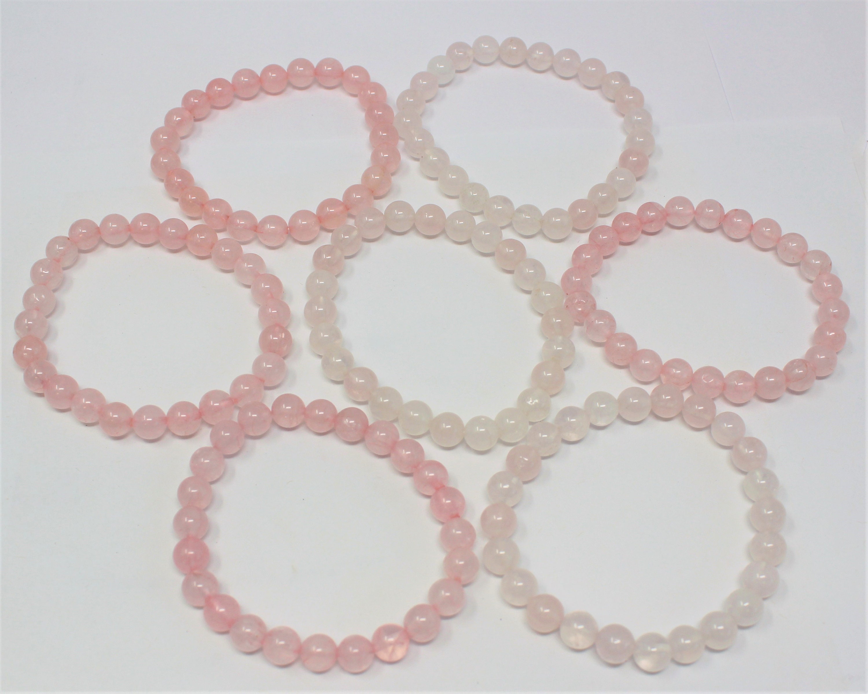 Rose Quartz Bead Bracelet: 8 mm Round Crystals (Premium Grade Stretch ...