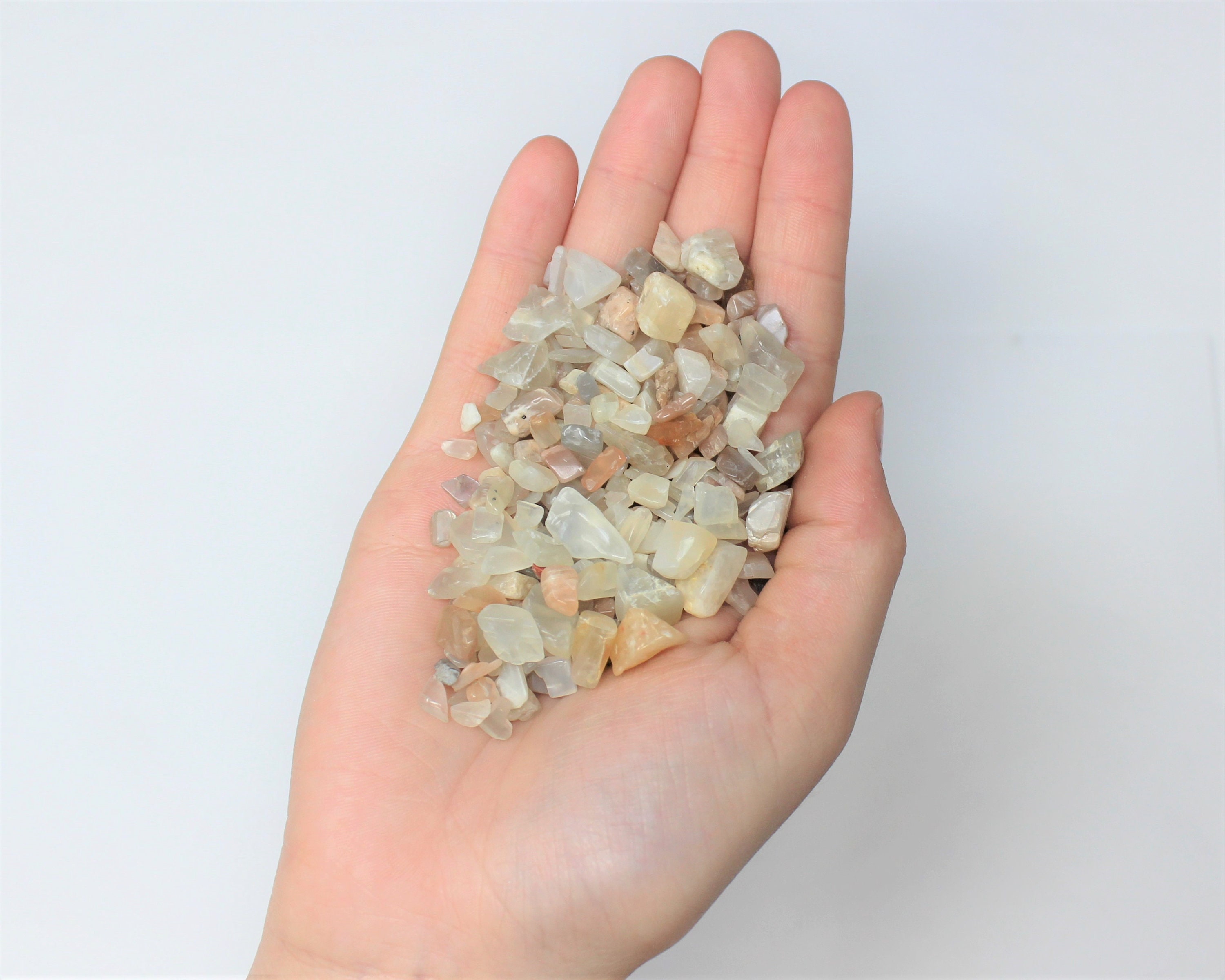 Moonstone Semi Tumbled Gemstone Mini Chips 5 - 15 mm: Choose Ounces or ...