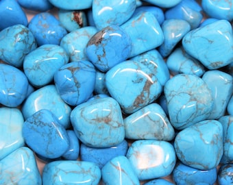 Howlite Medium Tumbled Stone Blue Howlite Calming Stone - Etsy