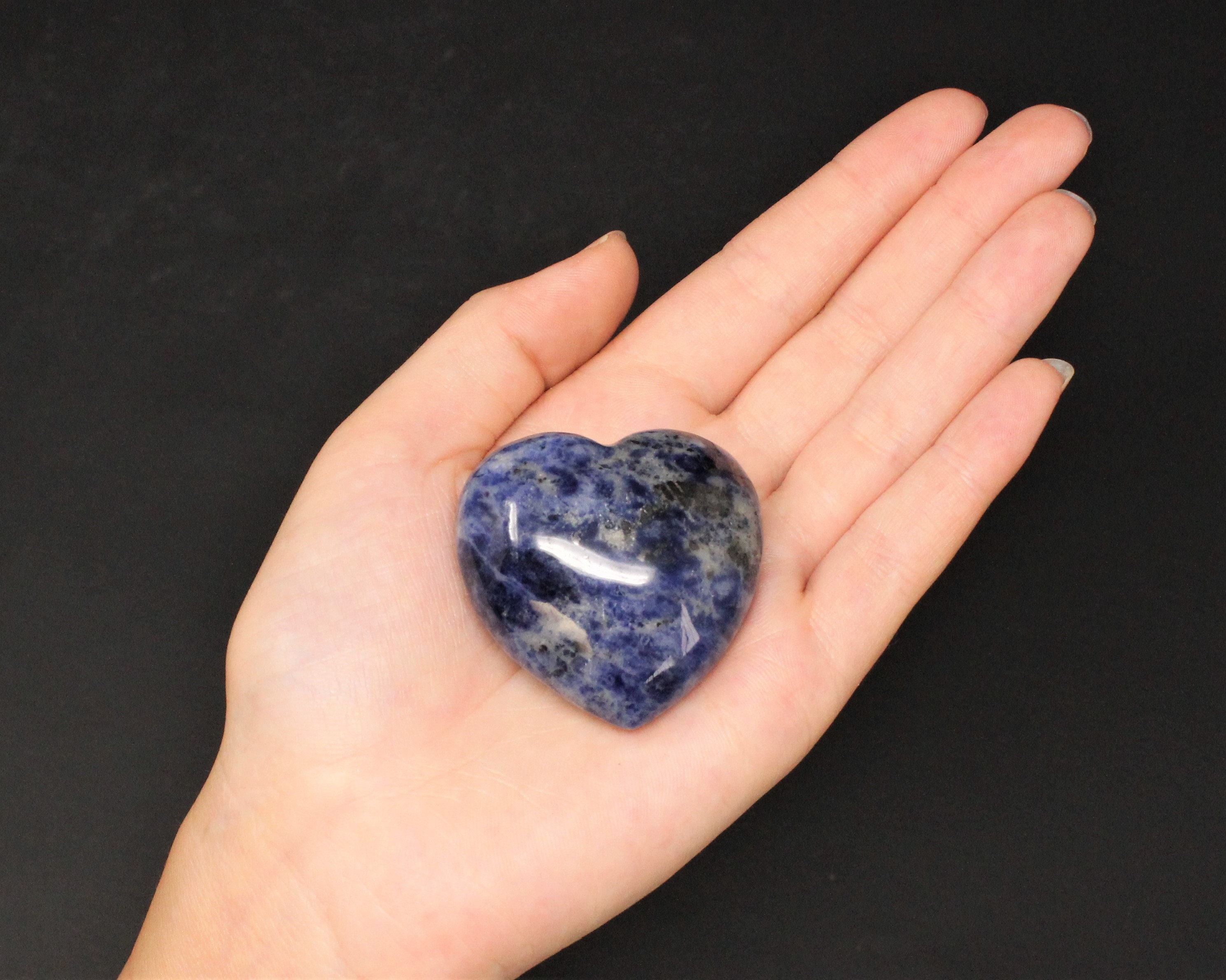 Sodalite Heart Stone: LARGE 1.75 (Crystal Heart, Gemstone Heart, Palm ...