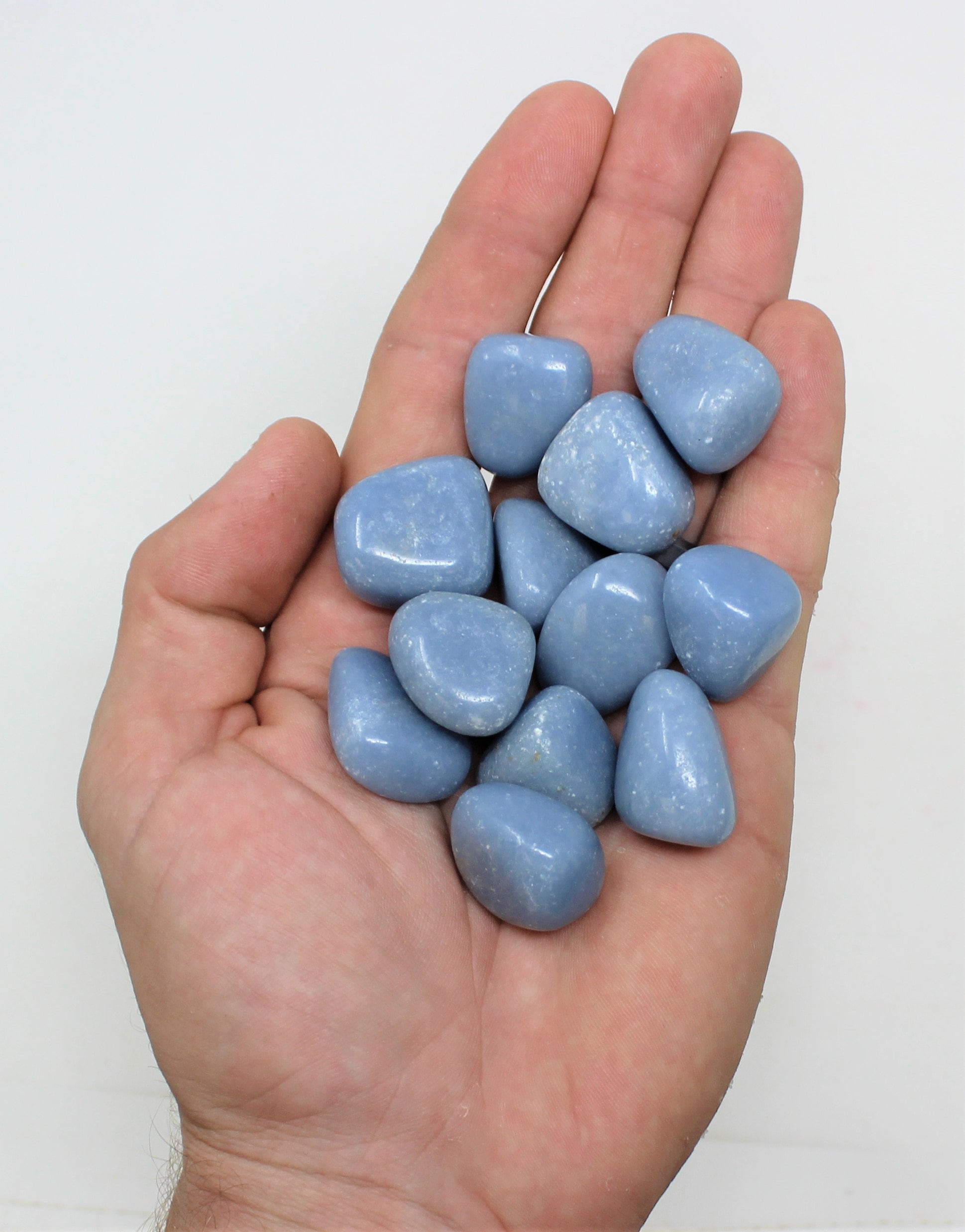 Blue Angelite Tumbled Stones: Choose 2 oz, 4 oz, 8 oz or 1 lb Bulk Lots ...