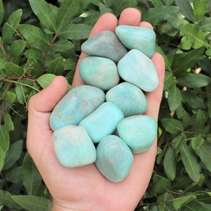 LARGE Amazonite Tumbled Stones, 1 - 2": Choose Ounces or Lb Bulk ...
