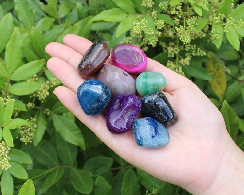 Assorted Agate Tumbled Stones, Colorful Dyed: Choose Ounces or Lb ...