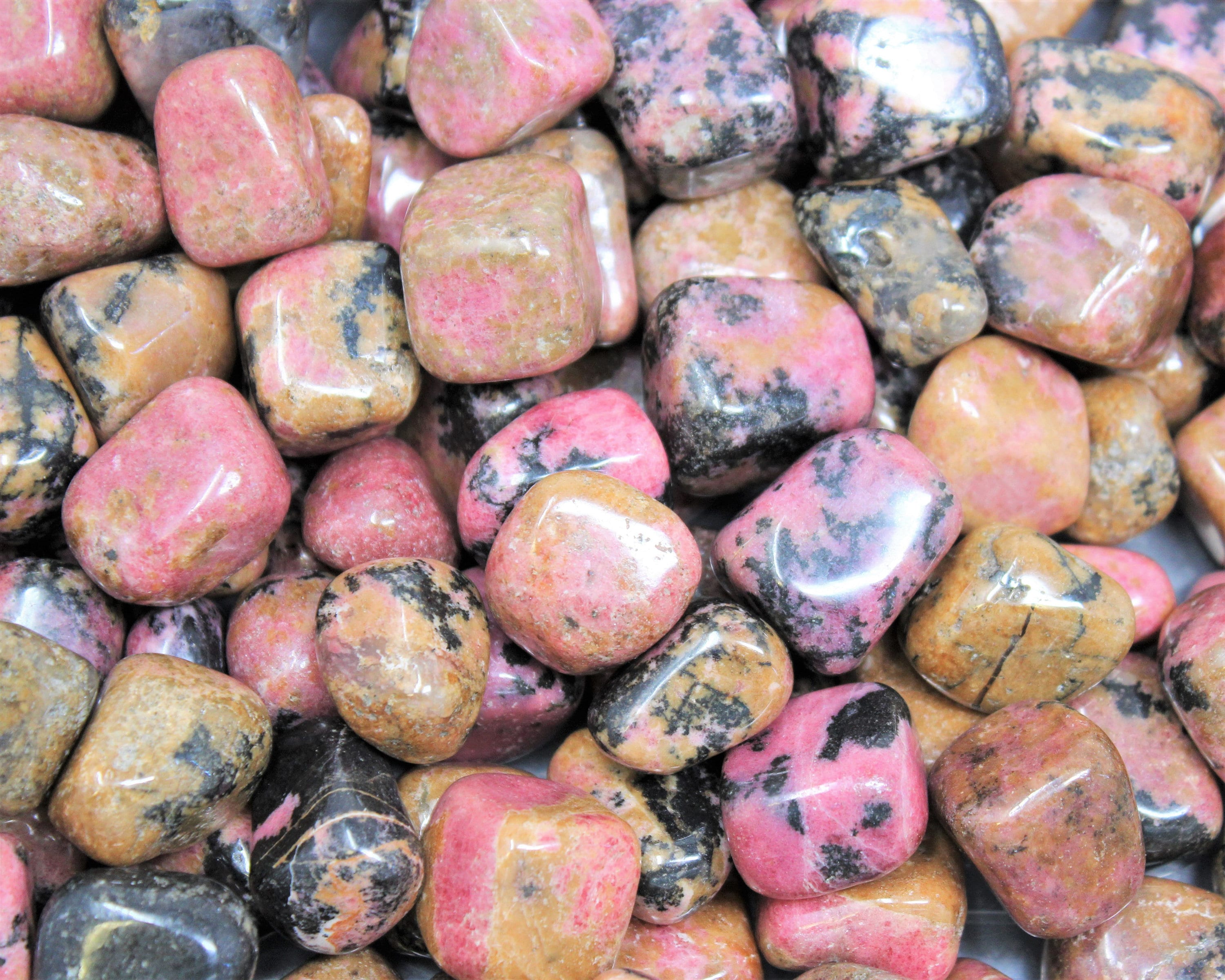 Rhodonite Tumbled Stones: Choose 4 oz, 8 oz, 1 lb or 2 lb Wholesale ...